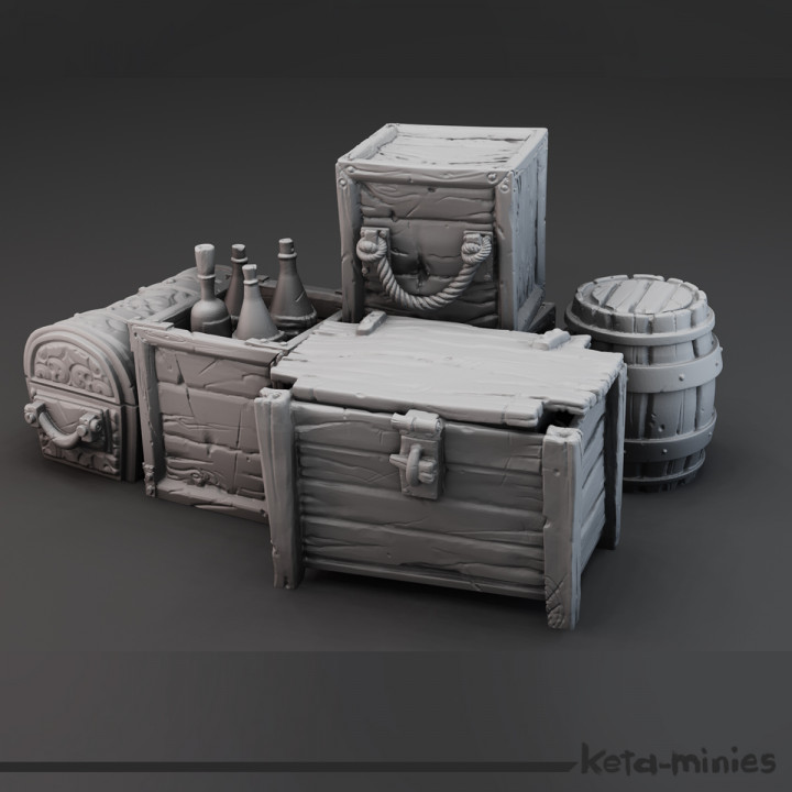 3D Printable Medieval Crate Combo pack by ketaminies