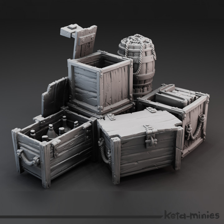 3D Printable Medieval Crate Combo pack by ketaminies