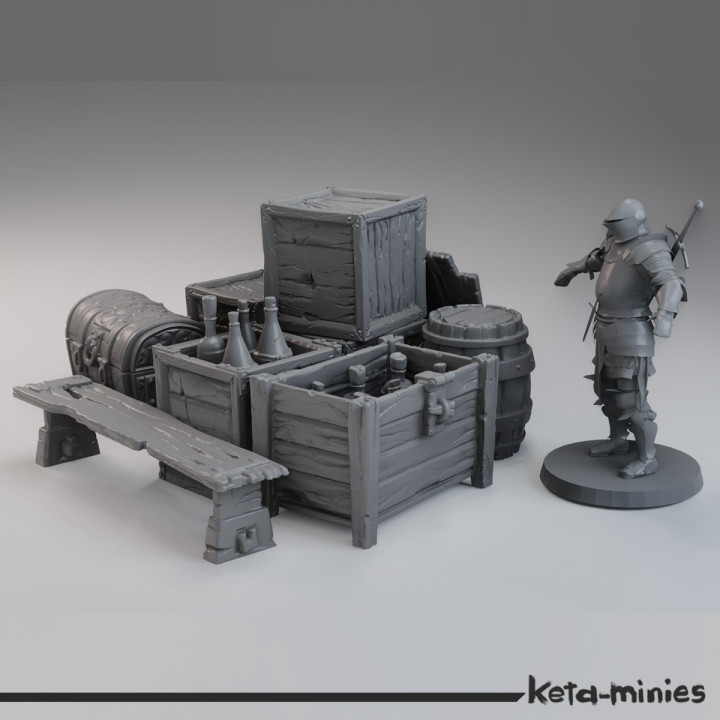 3D Printable Medieval Crate Combo pack by ketaminies