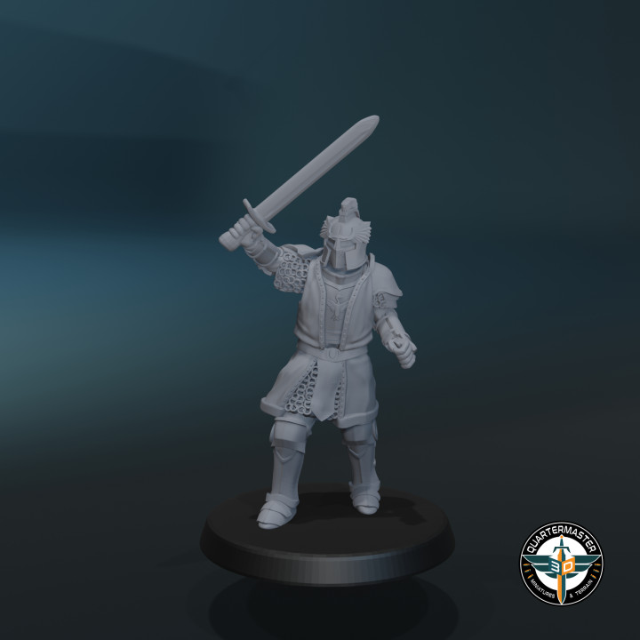 3D Printable Knight Captain Foot and Mounted Versions by Quartermaster3D