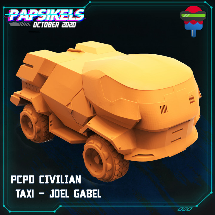3D Printable PCPD CIVILIAN TAXI by PAPSIKELS MINIATURES