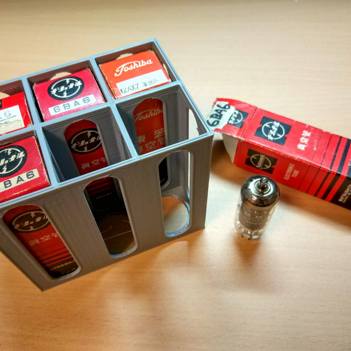 3D Printable 6x Miniture Vacuum Tube Box Case by kitora12