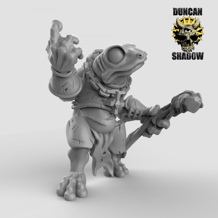 3D Printable Frog Folk / Boggard Sorcerer (pre supports) by Duncan Shadow