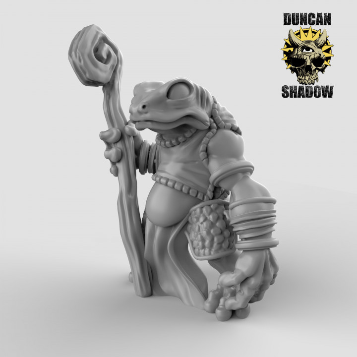 3D Printable Frog Folk / Boggard Sorcerer (pre supports) by Duncan Shadow