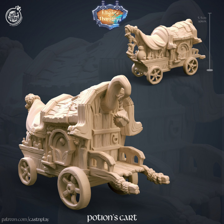 3D Printable Potions Cart (Pre-Supported) - Terrain by Cast n Play