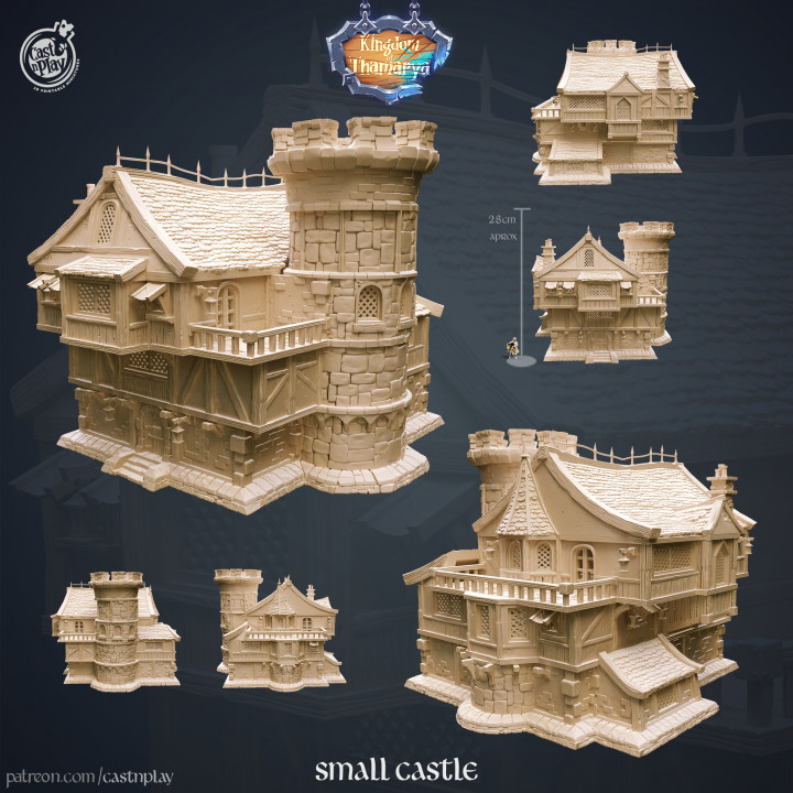 3D Printable Small Castle (Pre-Supported) - Terrain by Cast n Play