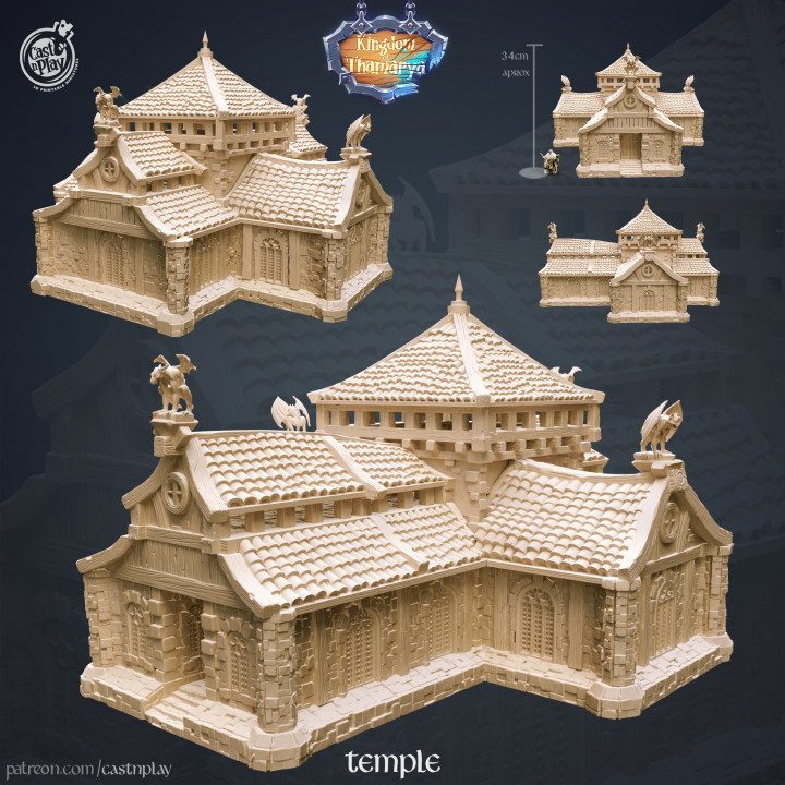 3D Printable Temple (Pre-Supported) - Terrain by Cast n Play