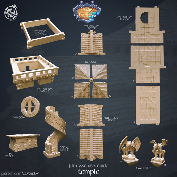 3D Printable Temple (Pre-Supported) - Terrain by Cast n Play