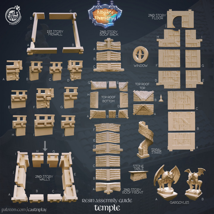 3D Printable Temple (Pre-Supported) - Terrain by Cast n Play
