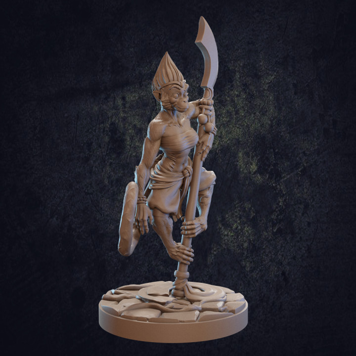 3D Printable Mali Vanaran Monk _ Presupported by The Dragon Trappers Lodge