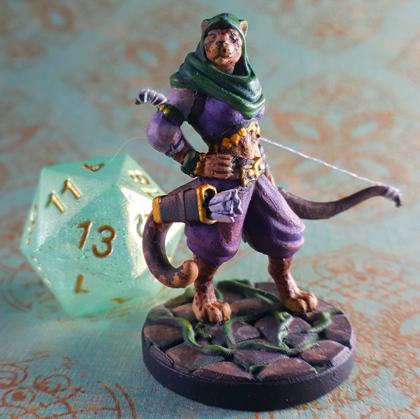 3D Printable Taja Tabaxi Ranger - Presupported by The Dragon Trappers Lodge