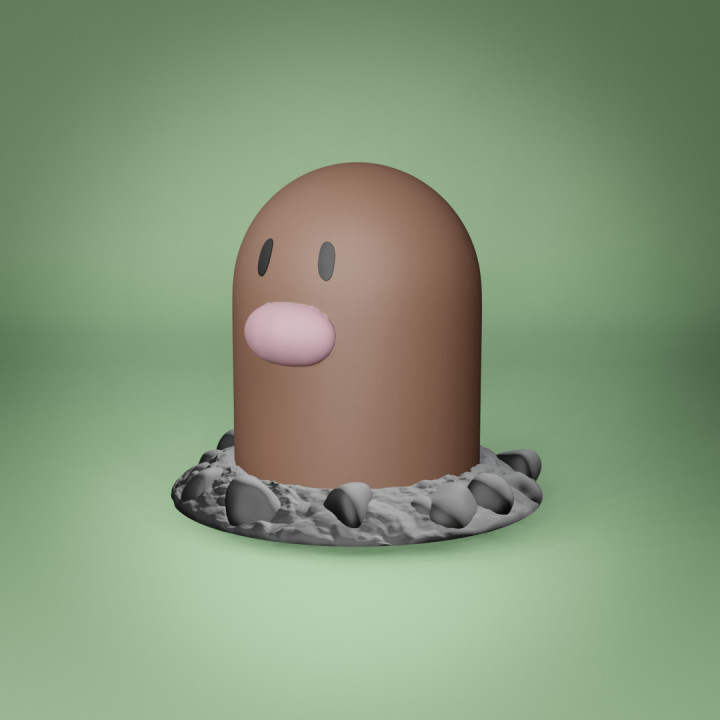 3D Printable Diglett by WestDuck
