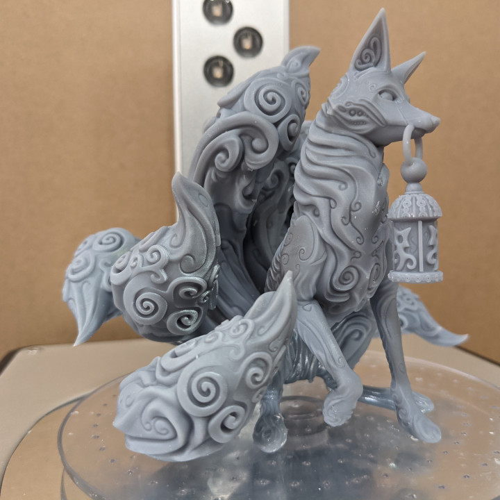 3D Print of Kitsune - 9 tailed fox Miniature by claymoyer