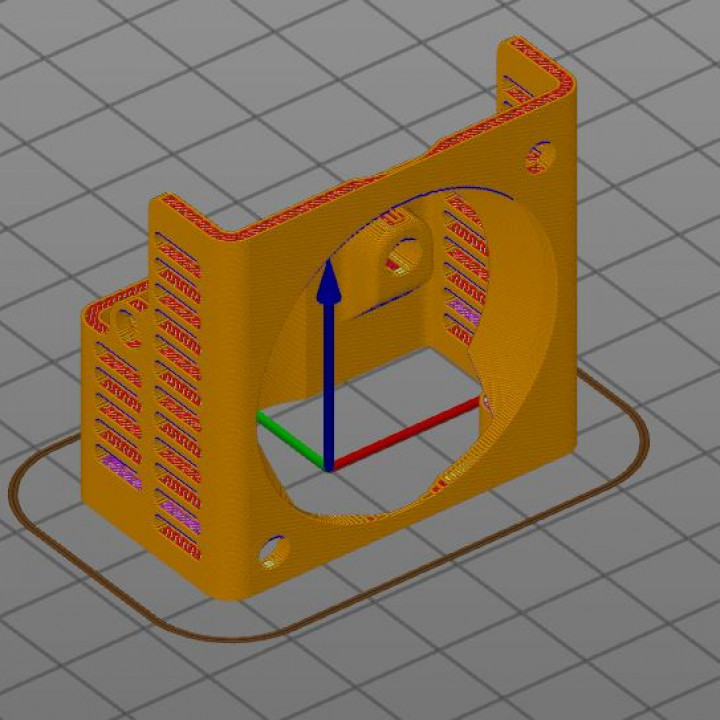3D Printable FLSUN Q5 Fan Holder/Cage E3D V6 by Tom Green