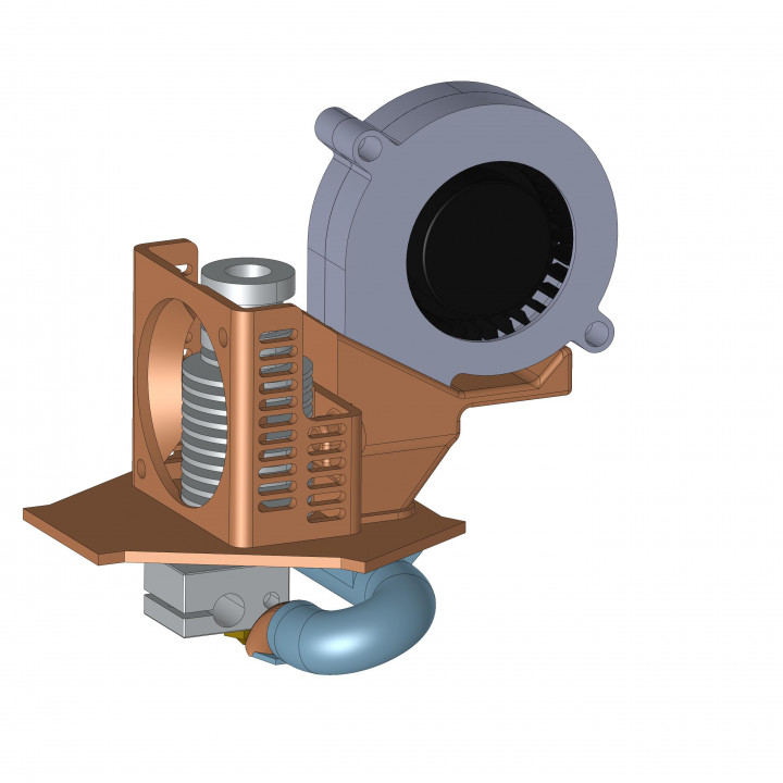 3D Printable FLSUN Q5 Fan Holder/Cage E3D V6 by Tom Green