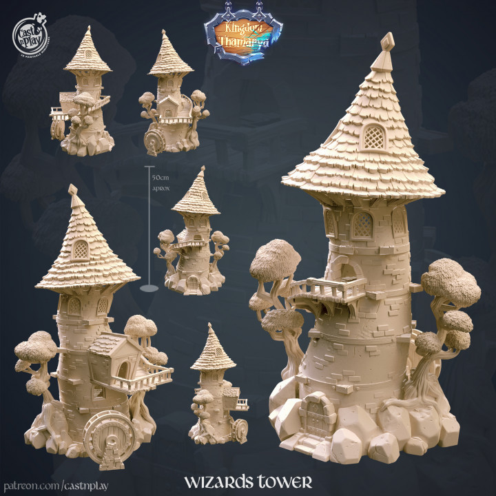 3D Printable Wizard's Tower (Pre-Supported) - Terrain by Cast n Play