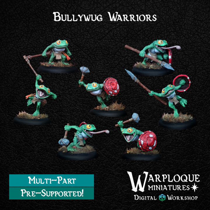 3D Printable Bullywug Brigade Bundle by Warp Miniatures