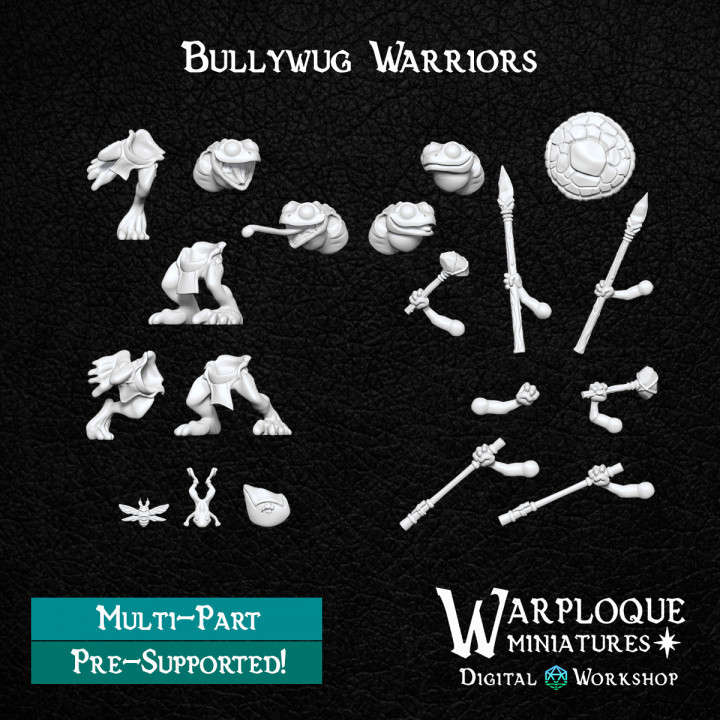 3D Printable Bullywug Brigade Bundle by Warp Miniatures