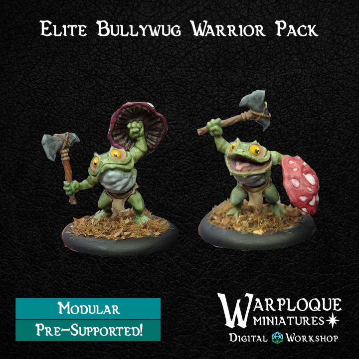 3D Printable Bullywug Brigade Bundle by Warp Miniatures