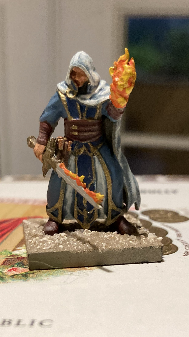 3D Printable Warlock with sword and fire by Stanislav Kuznetsov