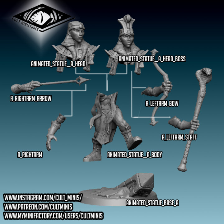 3D Printable Mummy Army Pack by Cult Miniatures
