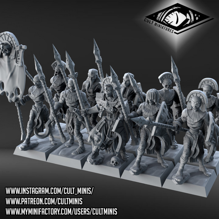3D Printable Mummy Army Pack by Cult Miniatures