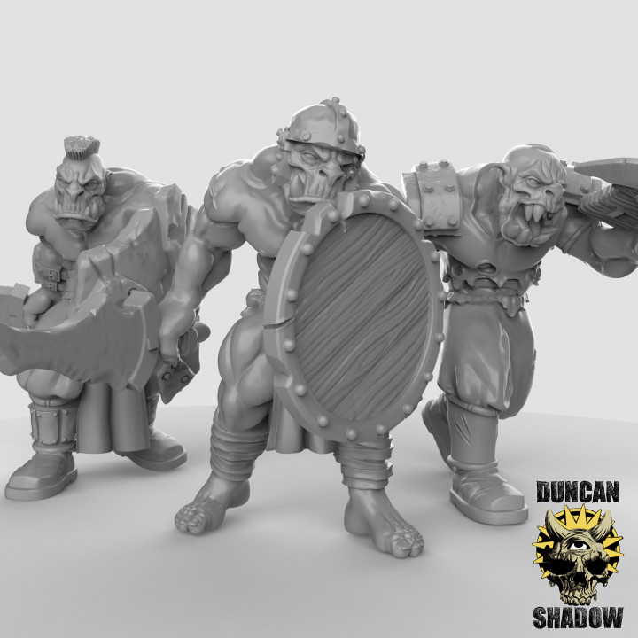 3D Printable Orc's with Swords and Shields (pre supported) by Duncan Shadow
