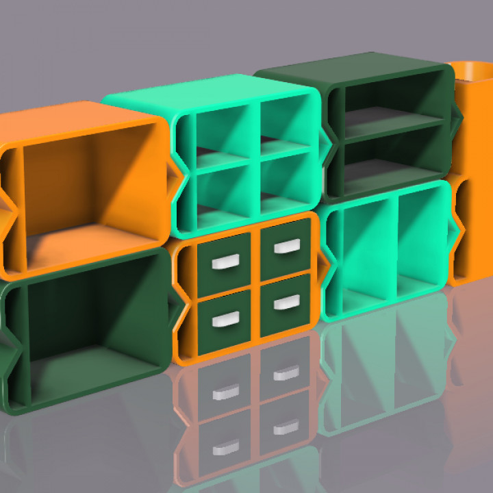 3D Printable Desktop Storage System (Modular) by Chris Palangio