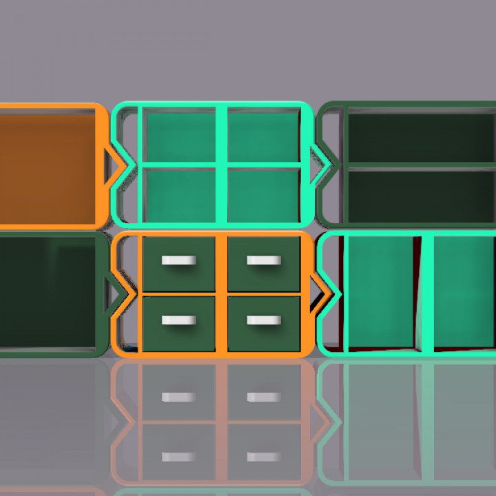 3D Printable Desktop Storage System (Modular) by Chris Palangio