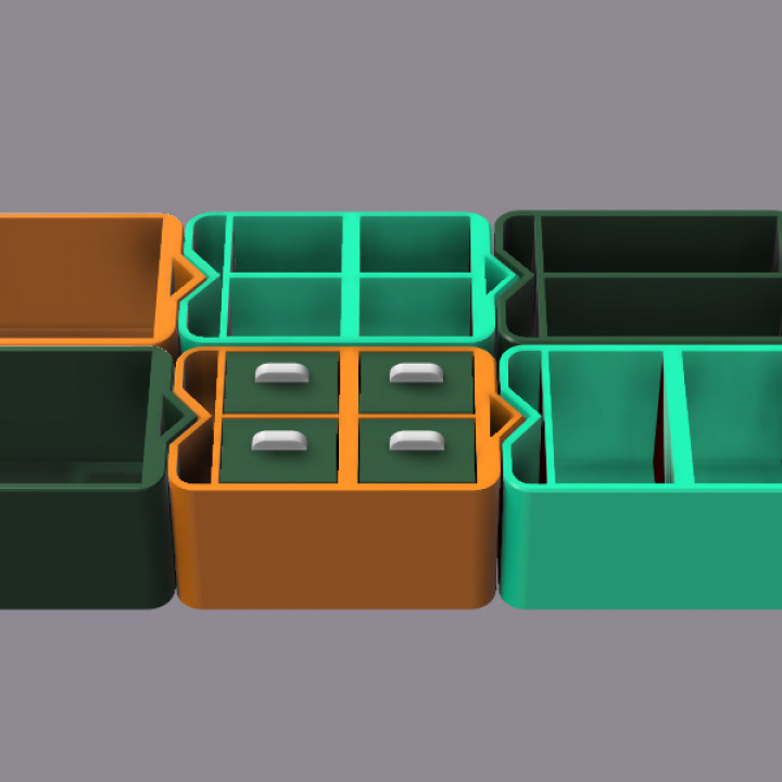 3D Printable Desktop Storage System (Modular) by Chris Palangio