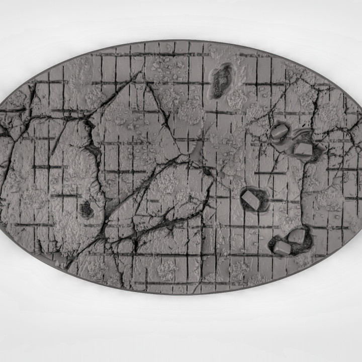 3D Printable Brick base large oval by Duncan Shadow