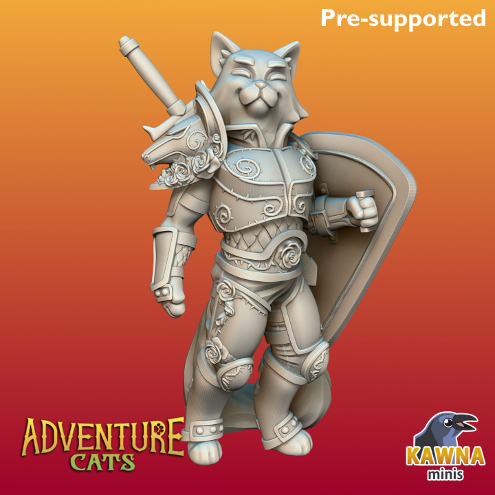 3D Printable Paladin Cat by Kawna Minis
