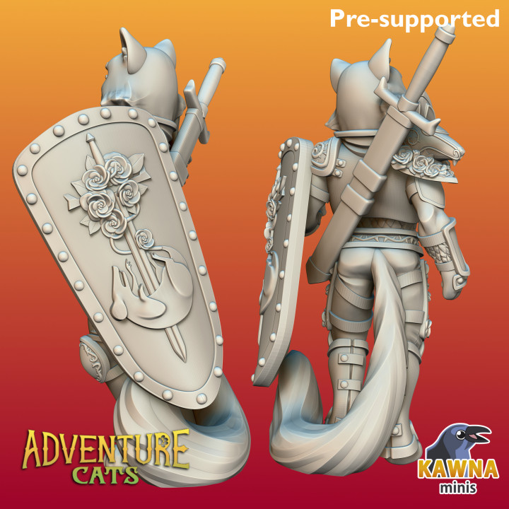3D Printable Paladin Cat by Kawna Minis