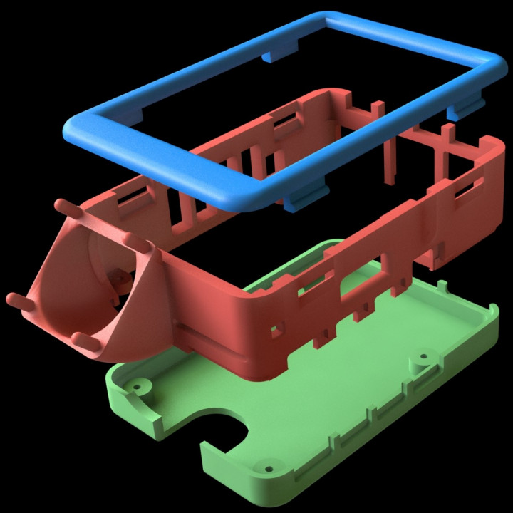 3D Printable Raspberry pi 4B case for ELECROW 3.5 Monitor by Puppter16