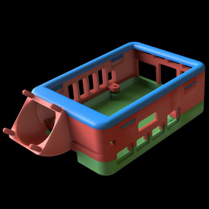3D Printable Raspberry pi 4B case for ELECROW 3.5 Monitor by Puppter16