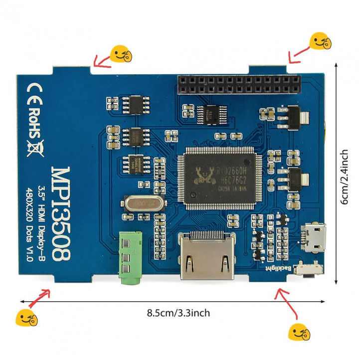 3D Printable Raspberry pi 4B case for ELECROW 3.5 Monitor by Puppter16