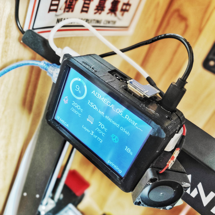 3D Printable Raspberry pi 4B case for ELECROW 3.5 Monitor by Puppter16