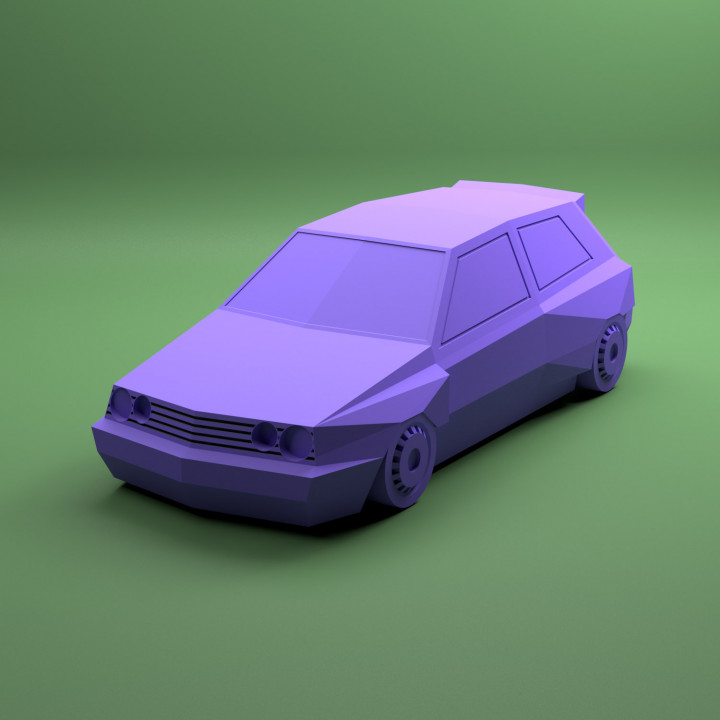 3D Printable LOW POLY - KEY RING VW GOLF III AERO KIT by Sydney CHAPRON