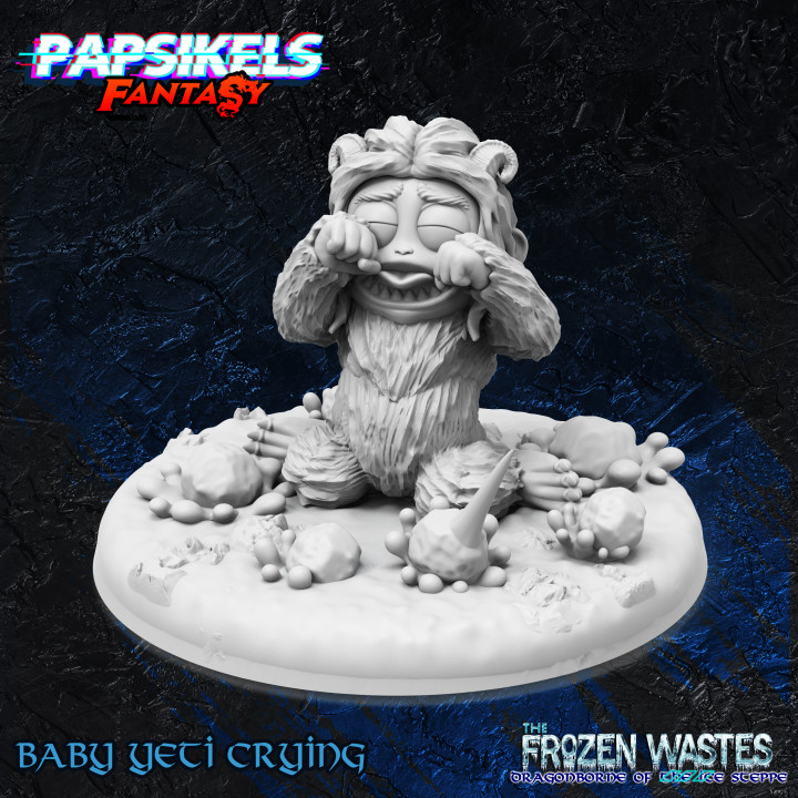 3D Printable BABY YETI CRYING by PAPSIKELS MINIATURES