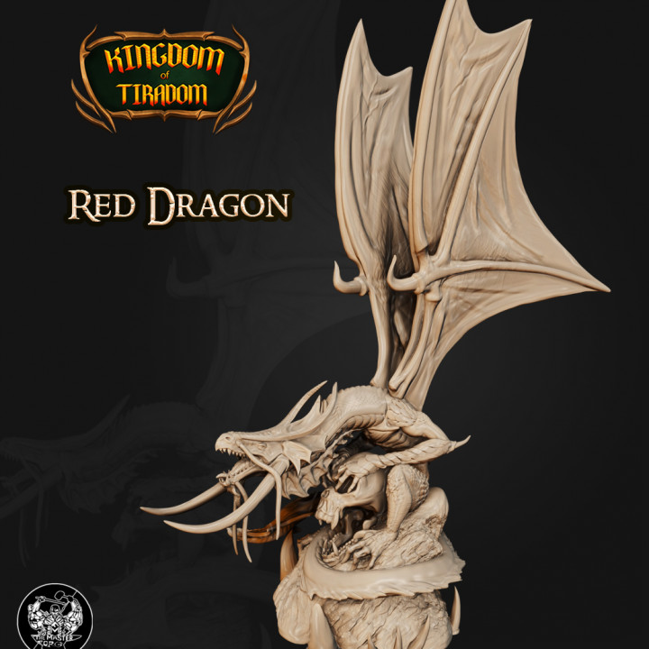 3D Printable Red Dragon - Kingdom of Tiradom by The Master Forge