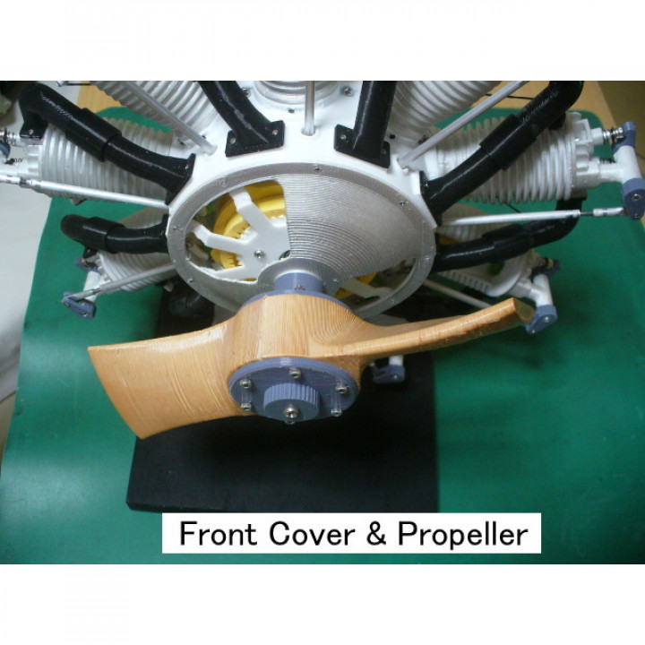 3D Printable Radial Engine, Rotary-2, 1910s by Motoo Kondo