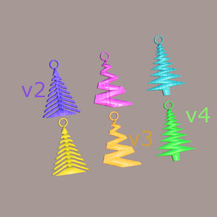 3D Printable Christmas tree earrings (set) by raimonvibe
