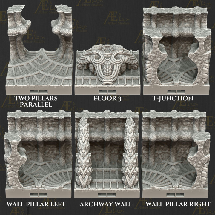 3D Printable AELAIR0 - Alien Lair Starter Set by Aether Studios