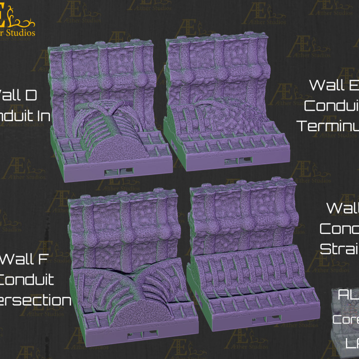 3D Printable AELAIR01 - Alien Lair Core Set by Aether Studios