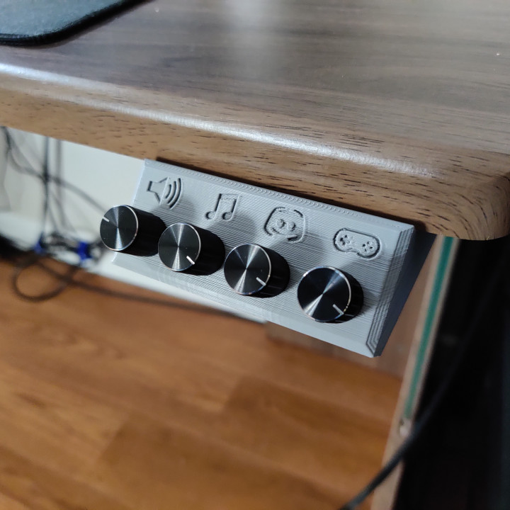 3D Printable Deej Under-Desk Volume Control Housing by Kyle Kowalsky