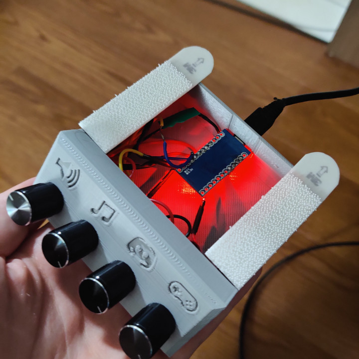 3D Printable Deej Under-Desk Volume Control Housing by Kyle Kowalsky