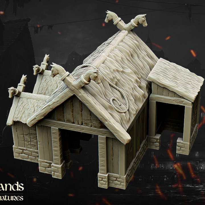 3D Printable Horse Stable - Highlands Miniatures by Highlands Miniatures