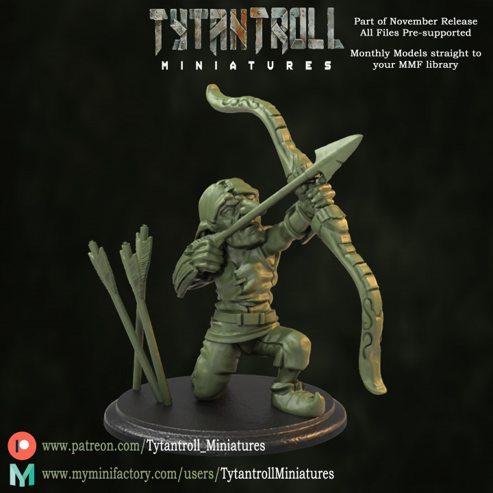 3D Printable Goblin archer with Base [Pre-supported by TytanTroll ...