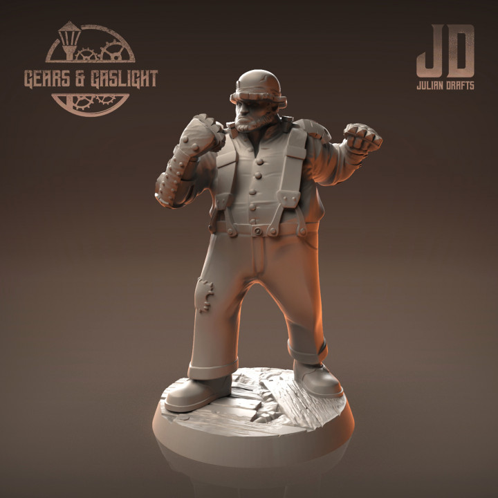 3D Printable Steampunk Brawler - Gaslight Gang by Julian Drafts