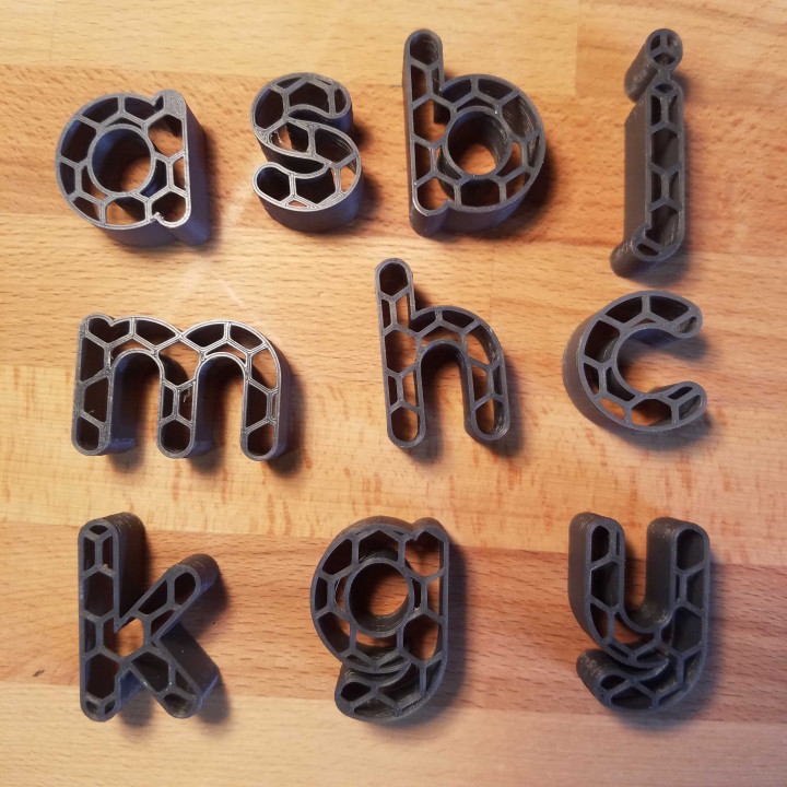 3D Printable Alphabet Playdough Cutters by Red Kraken Forge